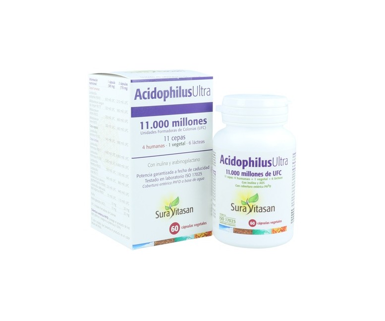 Acidofilus Ultra 60cp - 11.000 millones de bacterias viables | Sura Vitasan