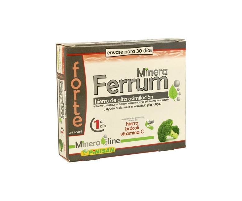 Mineraline Ferrum Forte 30 cápsulas Pinisan